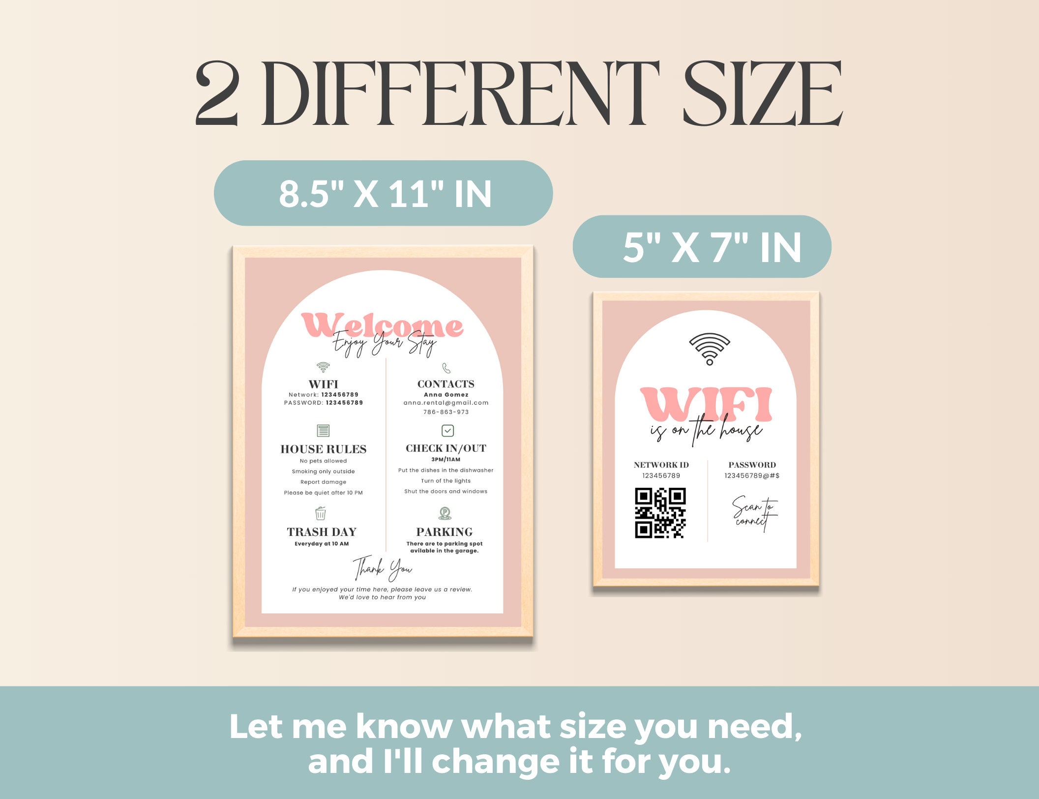 Airbnb Sign Bundle Template, Airbnb Signage, Signs for Rental Home ...