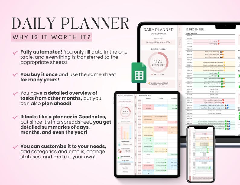 Ultimate Digital Planner: 2026 Google Sheets Task Tracker (PDF) - Etsy