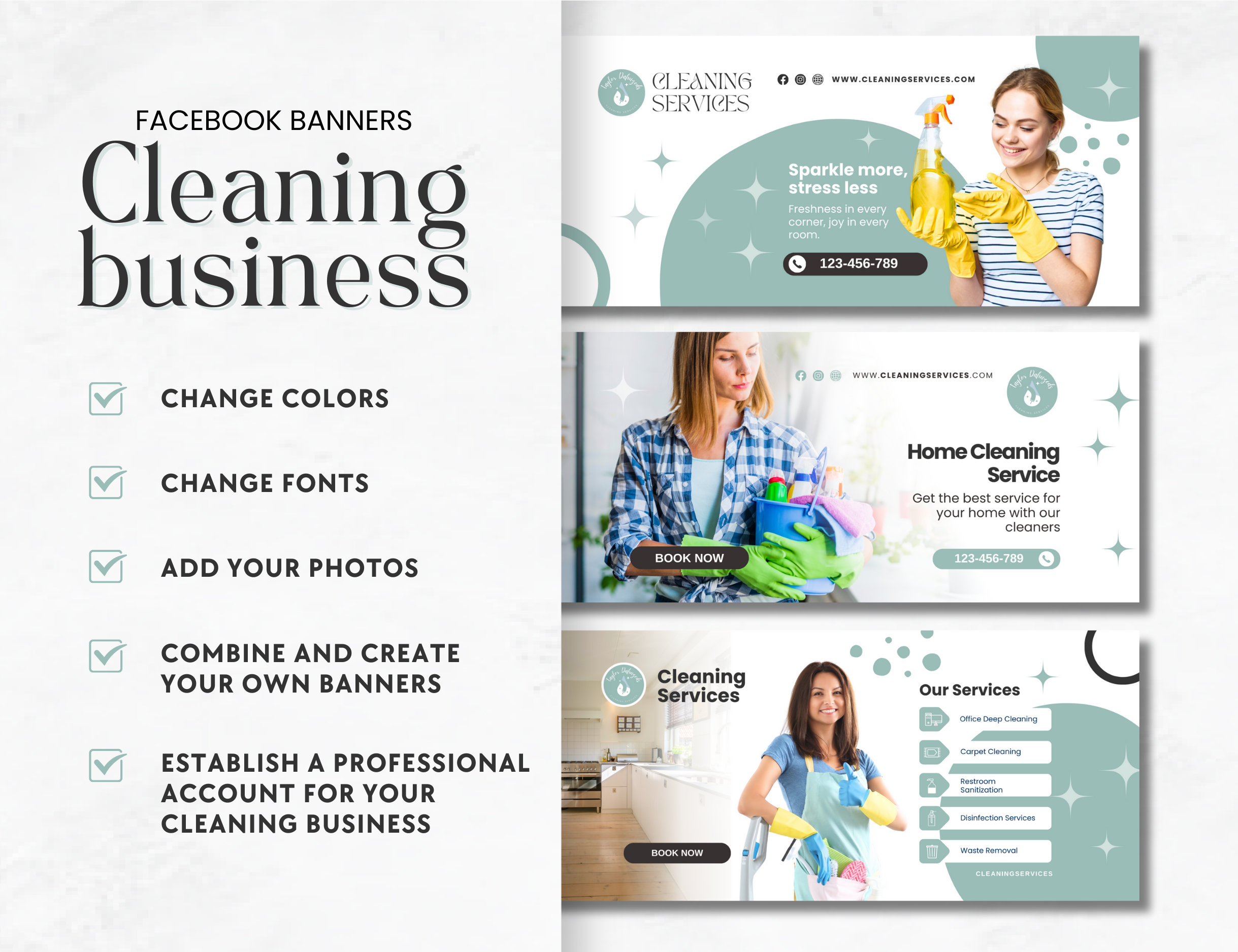 Cleaning Business Facebook Cover Photo Bundle Cleaning Services ...