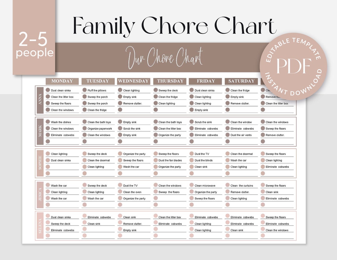 Responsibility Chore Chart for Kids and Adults: Organize Your Life With ...