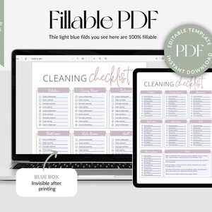 Editable Cleaning Schedule | Rooom by Room Cleaning Checklist | Print ...