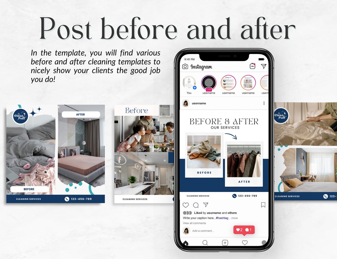 Cleaning Business Instagram Templates: Social Media Posts (canva ...