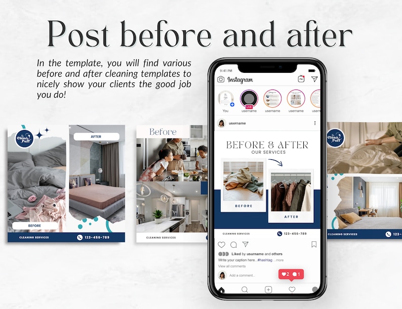 Cleaning Business Instagram Templates: Social Media Posts (canva ...