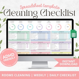 Deep Cleaning Checklist for Google Sheets, Weekly Cleaning Schedule ...