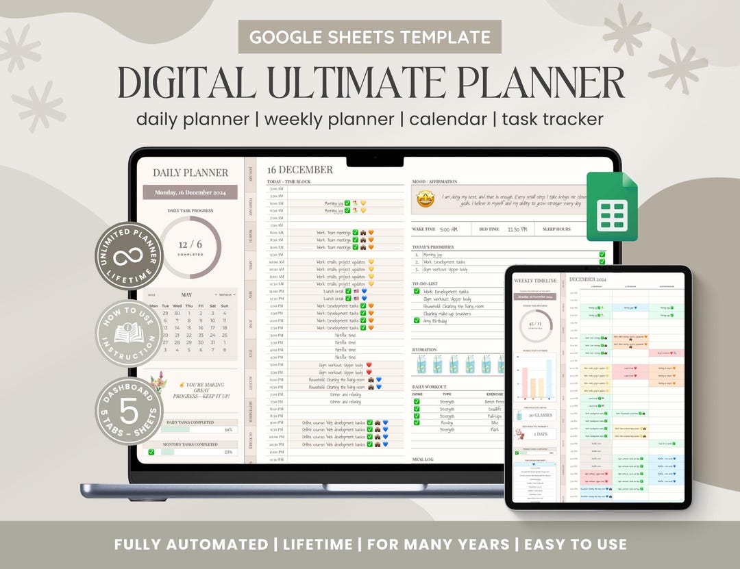 2026 Digital Planner: Ultimate Google Sheets Task Tracker (digital ...