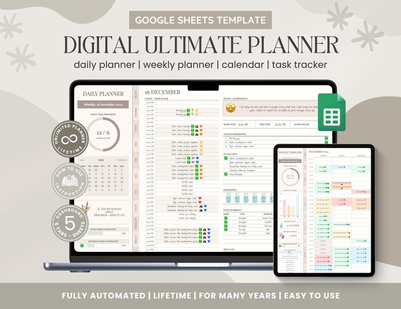 2026 Digital Planner: Ultimate Google Sheets Task Tracker (digital ...