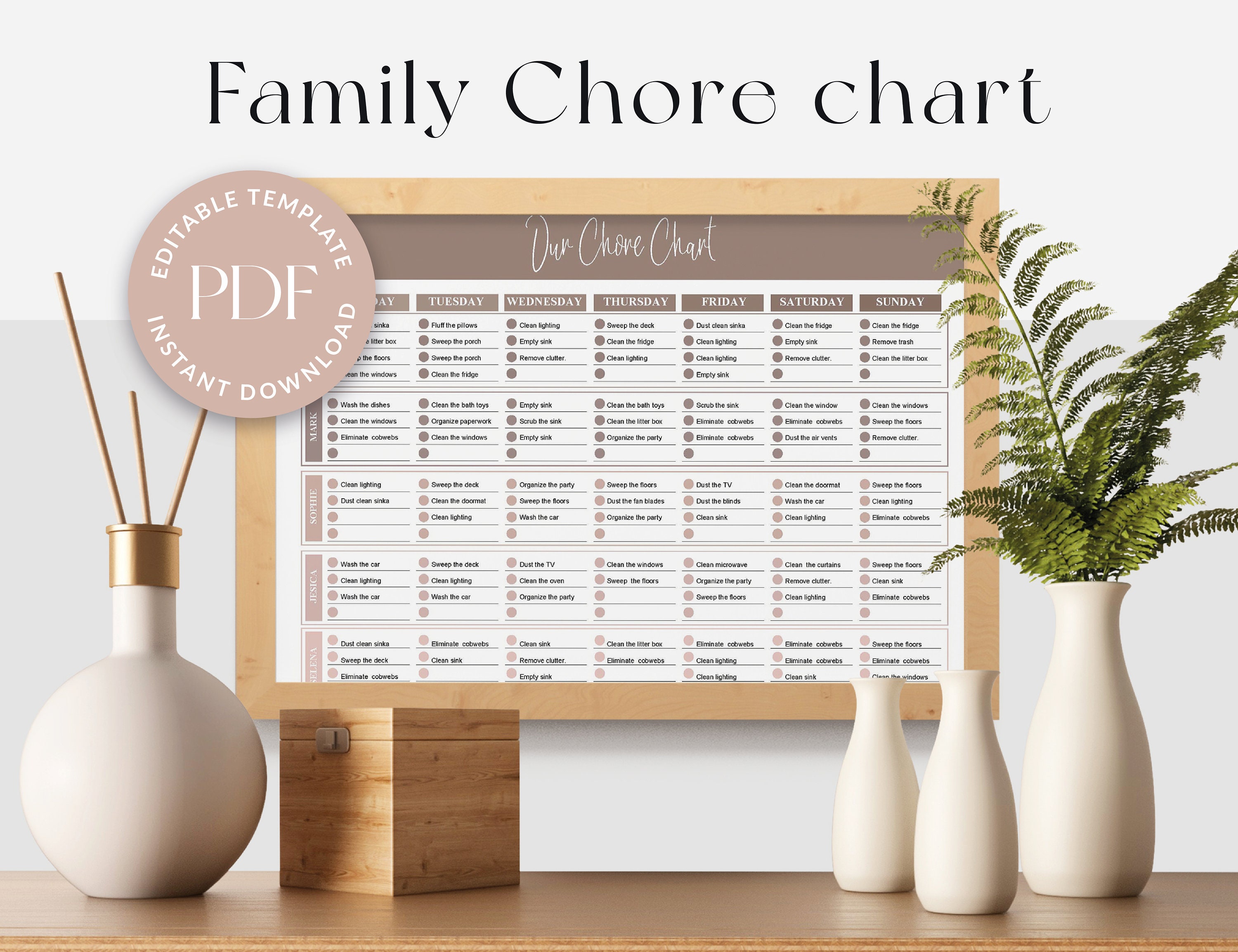 Responsibility Chore Chart for Kids and Adults: Organize Your Life With ...