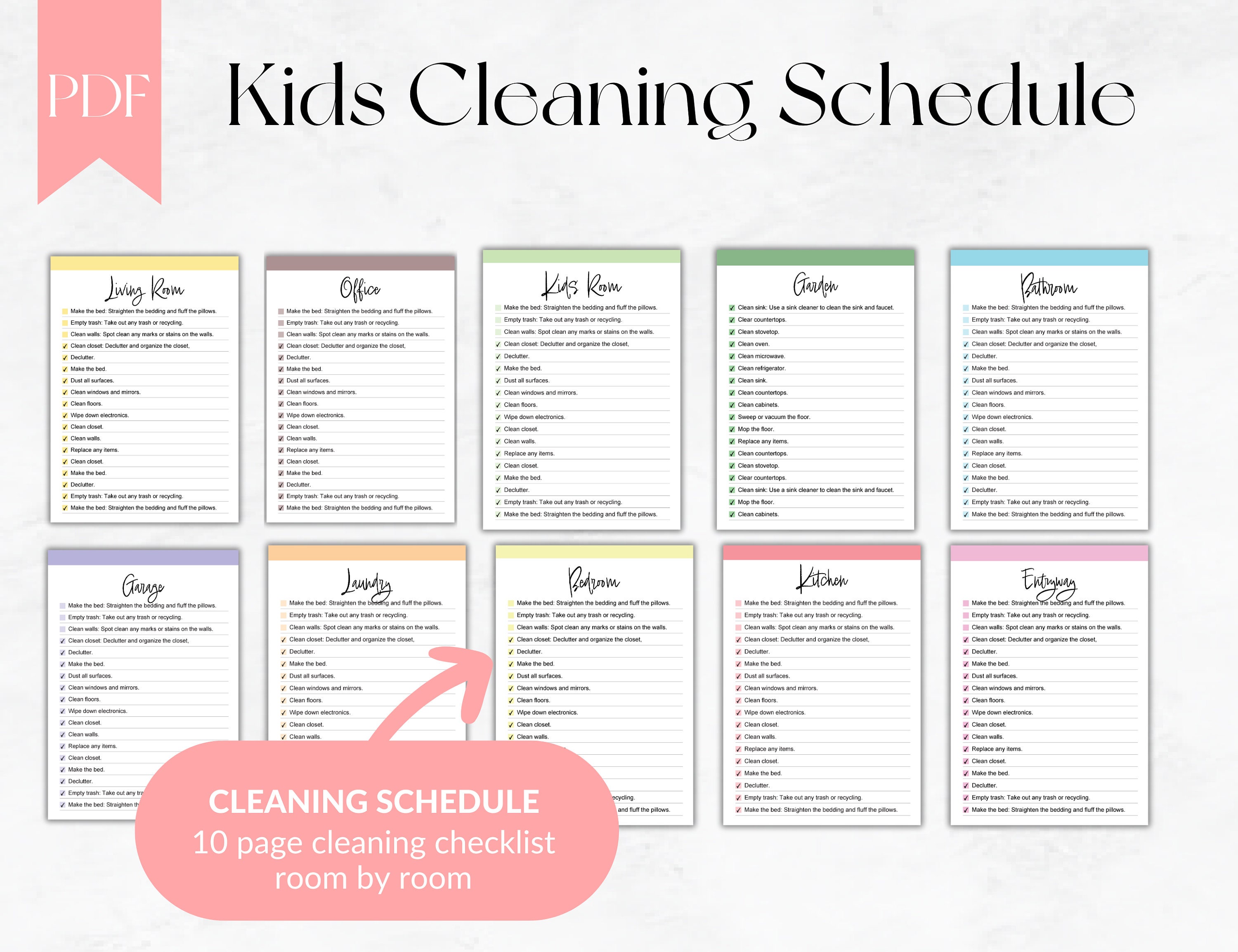 Cleaning Schedule Printable Cleaning Checklist Kids - Etsy