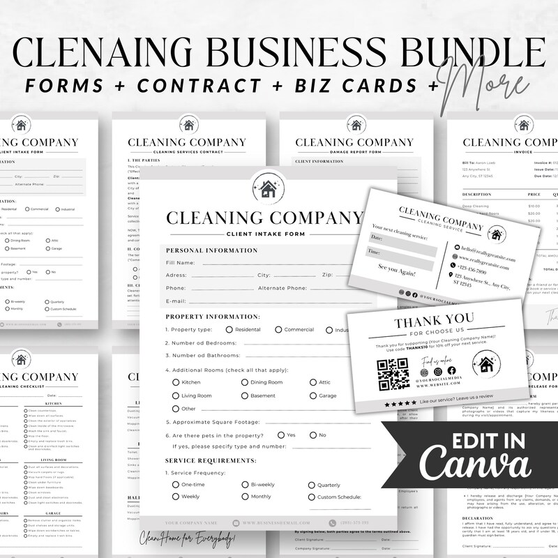 Cleaning Business Client Intake Forms - Etsy
