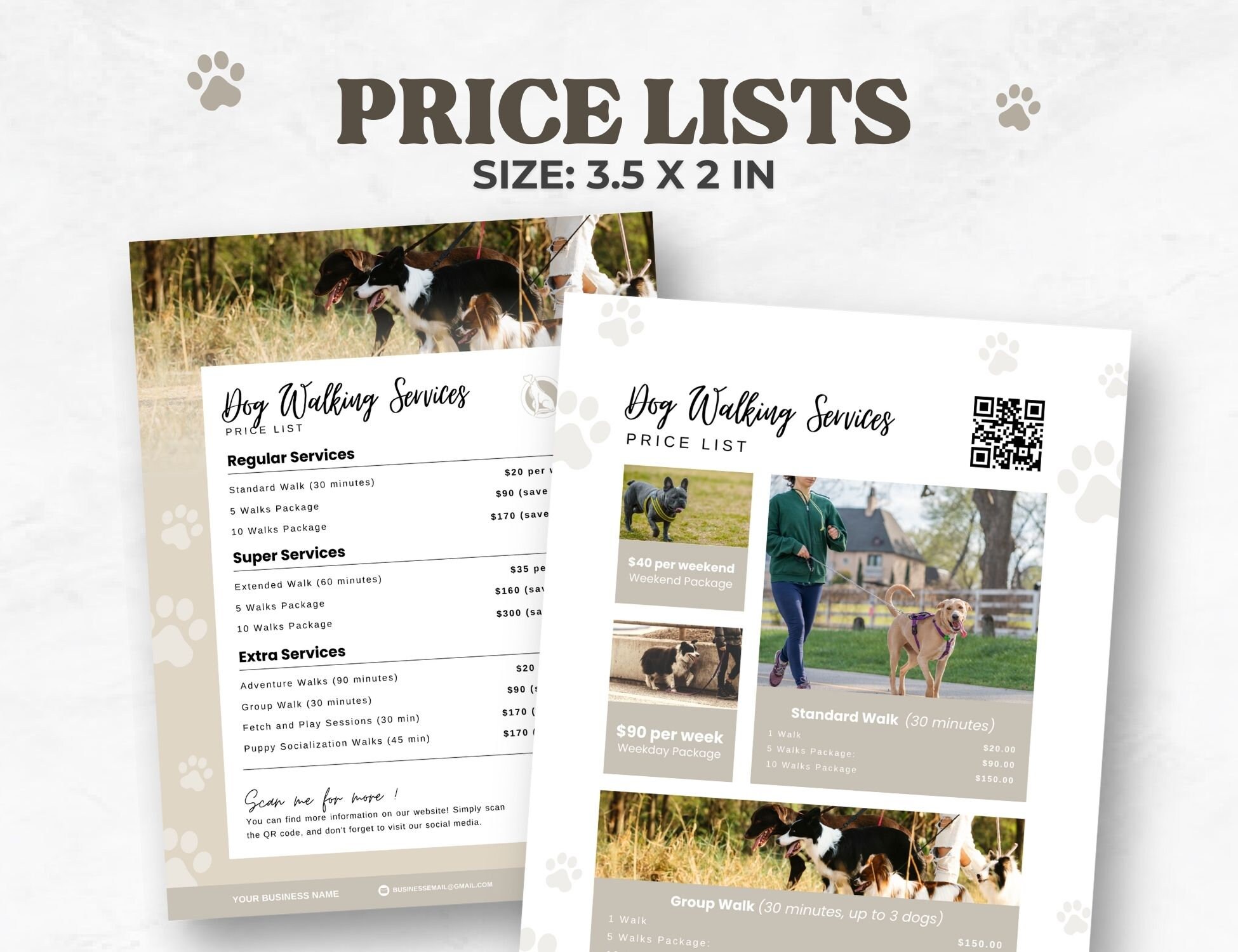 Dog Walking Service Template, Editable & Printable Dog Walking Forms ...