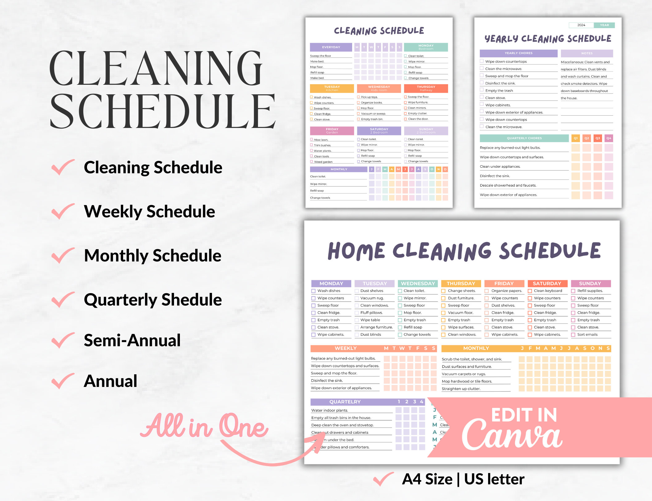 Chore Chart For Adults ADHD Cleaning Bundle, Printable , Adult Chore ...