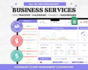 Small Business CRM Dashboard Bookkeeping Tracker W/ Task & Invoice ...