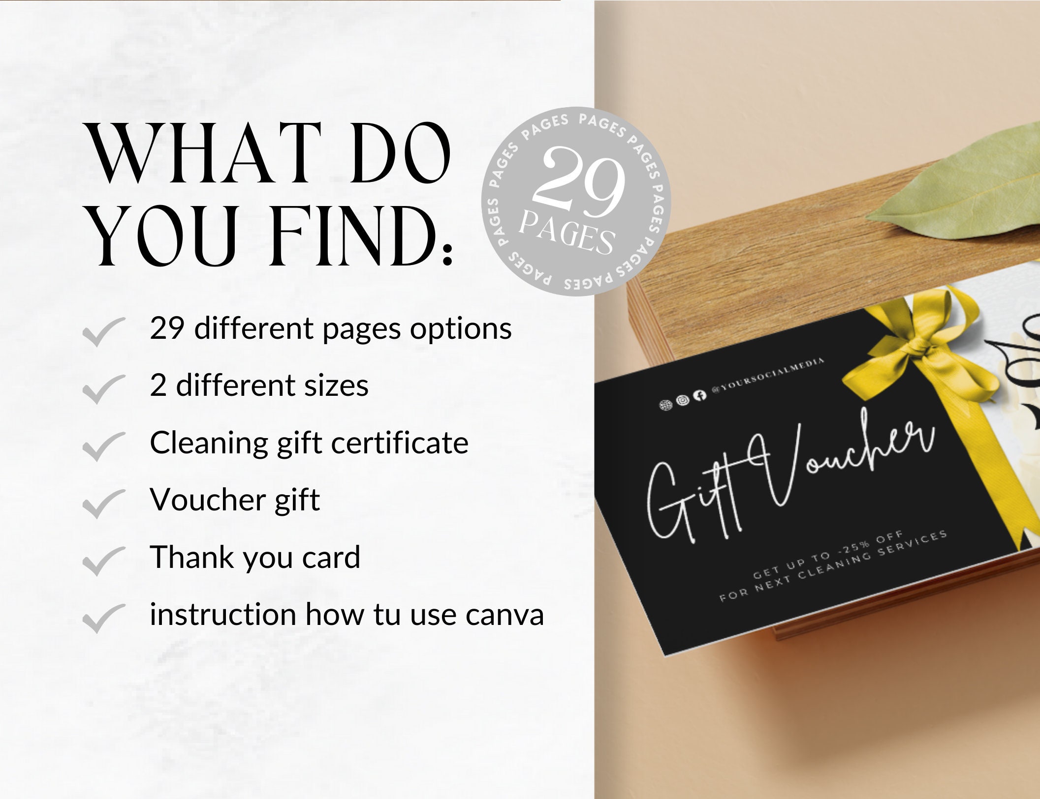 Cleaning Gift Certificate Bundle, Cleaning Business, Editable QR Code ...