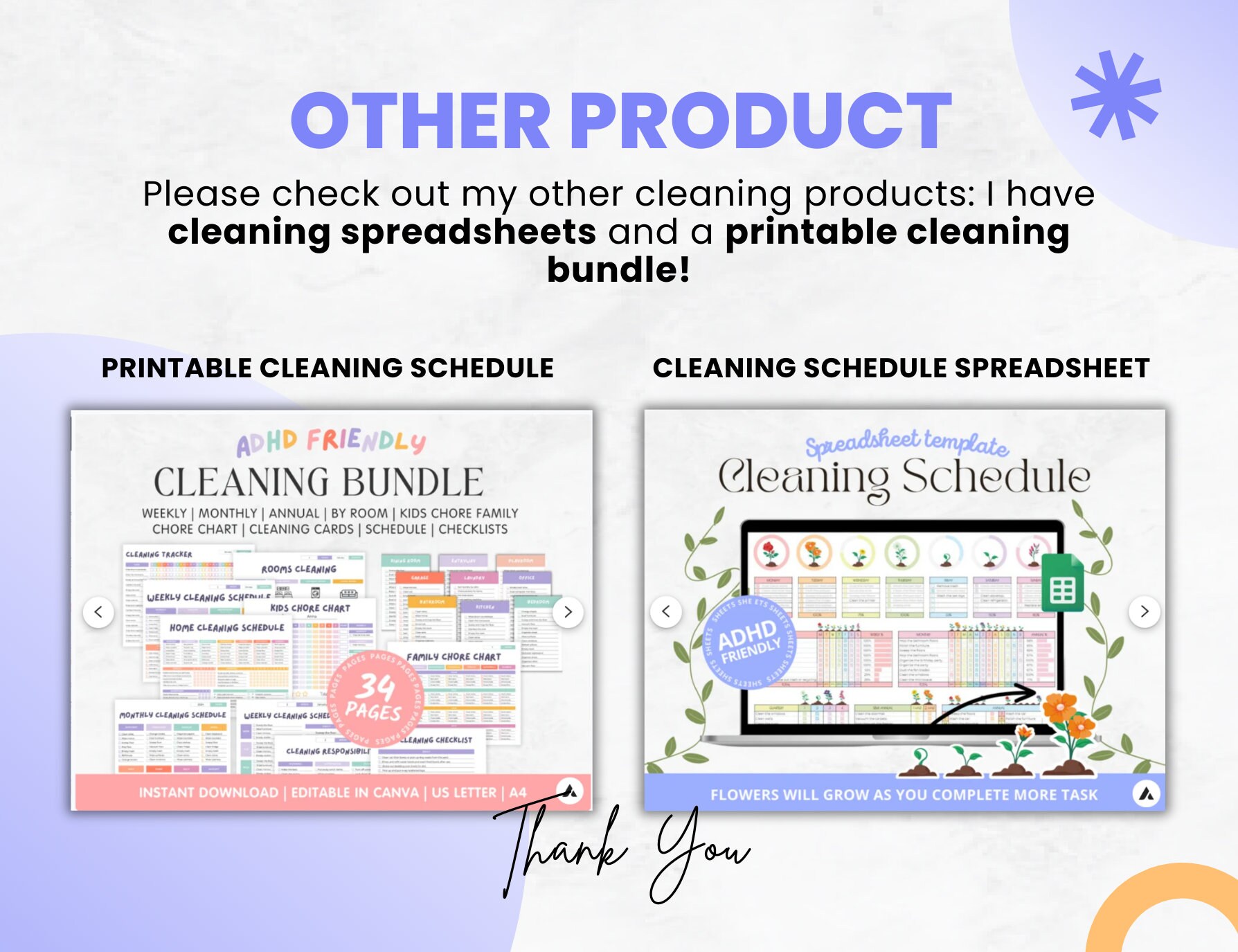 Digital Cleaning Schedule, Interactive Cleaning Checklist, Household Planner, Weekly, Monthly ...