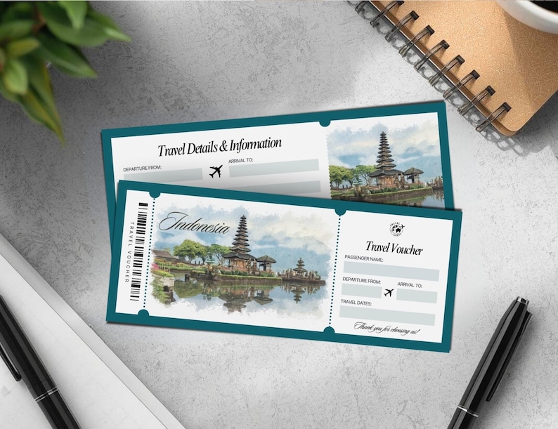 Travel Agent Voucher Bundle, Watercolor Destination Gift Certificates ...