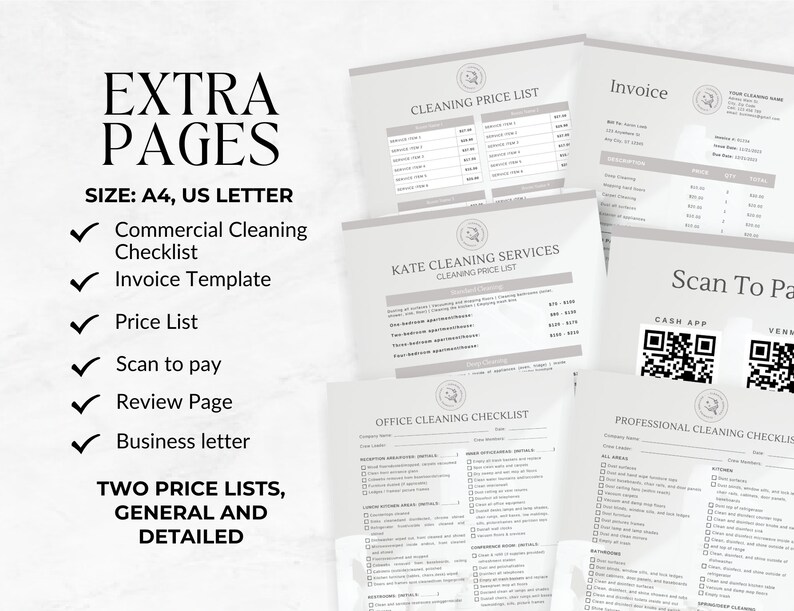Cleaning Business Forms Bundle: Editable Templates (canva) - Etsy