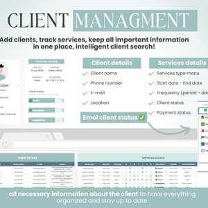 Cleaning Business CRM: Client & Task Tracker Google Sheets Template - Etsy