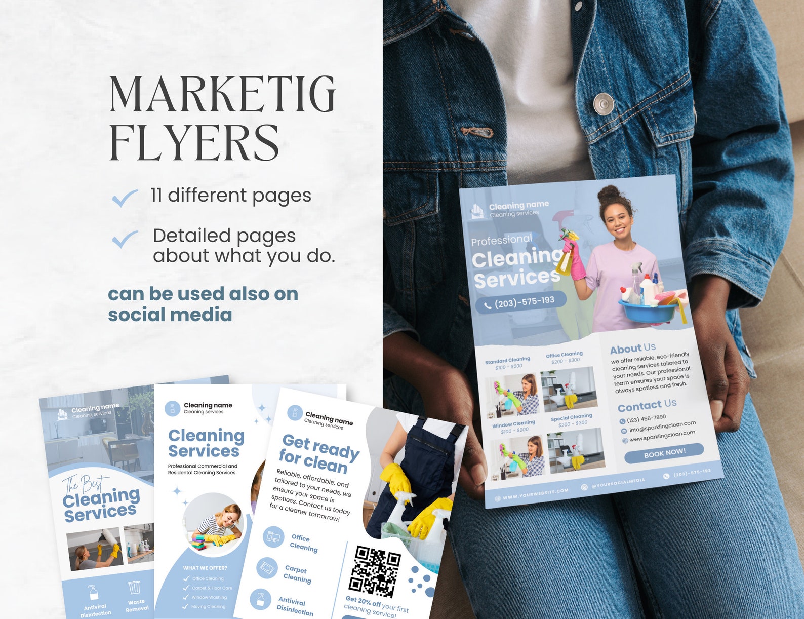 Cleaning Business Flyer Bundle Printable Cleaning Services House ...