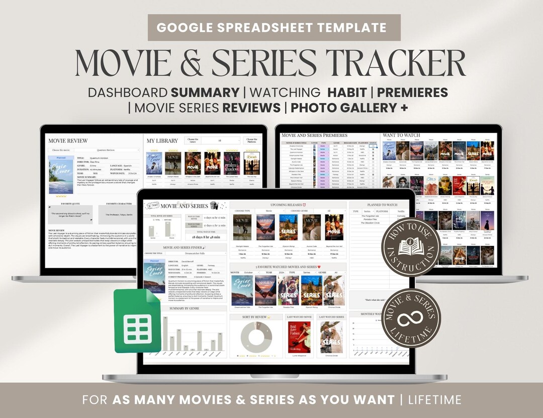 Movies & Series Tracker, Series Planner Spreadsheet Template, Movie Tracker Google Sheets ...
