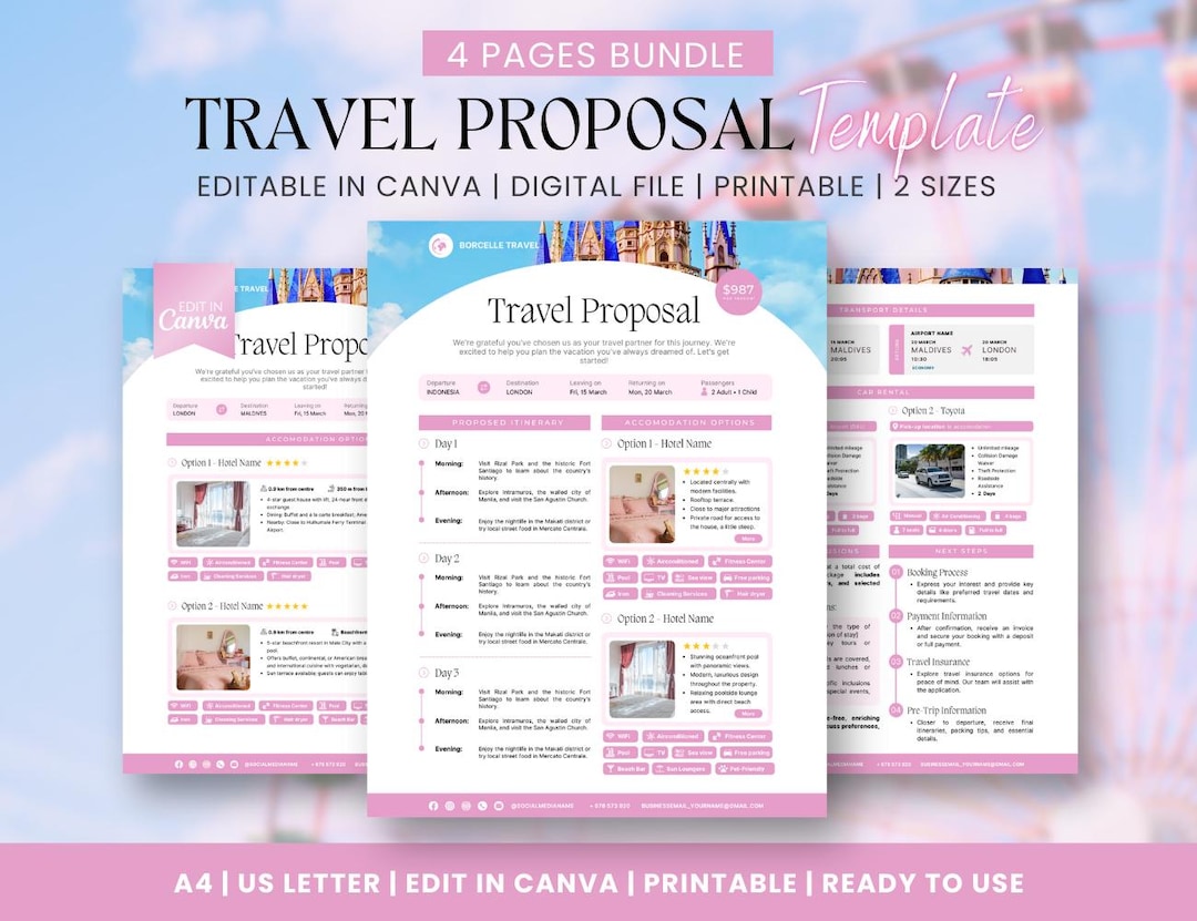 Travel Agent Proposal Template, Travel Advisor Marketing Forms, New ...