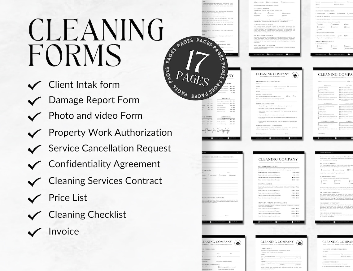 Cleaning Business Forms Bundle Cleaning Business Forms Cleaning Service ...