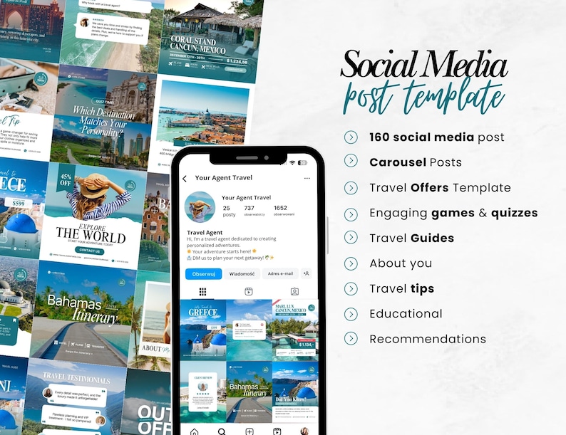 Travel Agent Business Mega Bundle, Travel Instagram Post & Story, Video ...