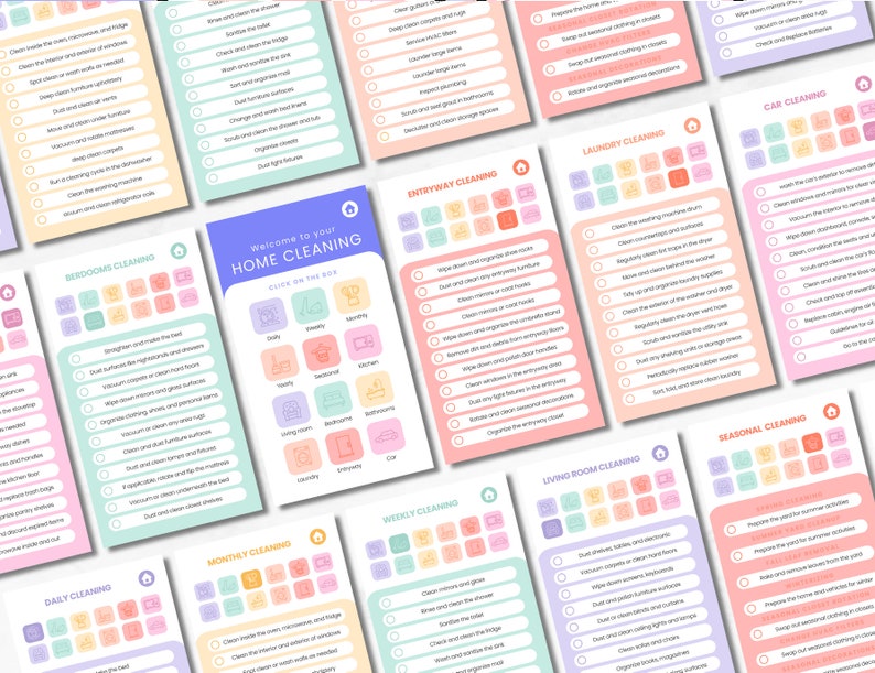 Digital Cleaning Schedule: Interactive Household Planner (canva, PDF ...
