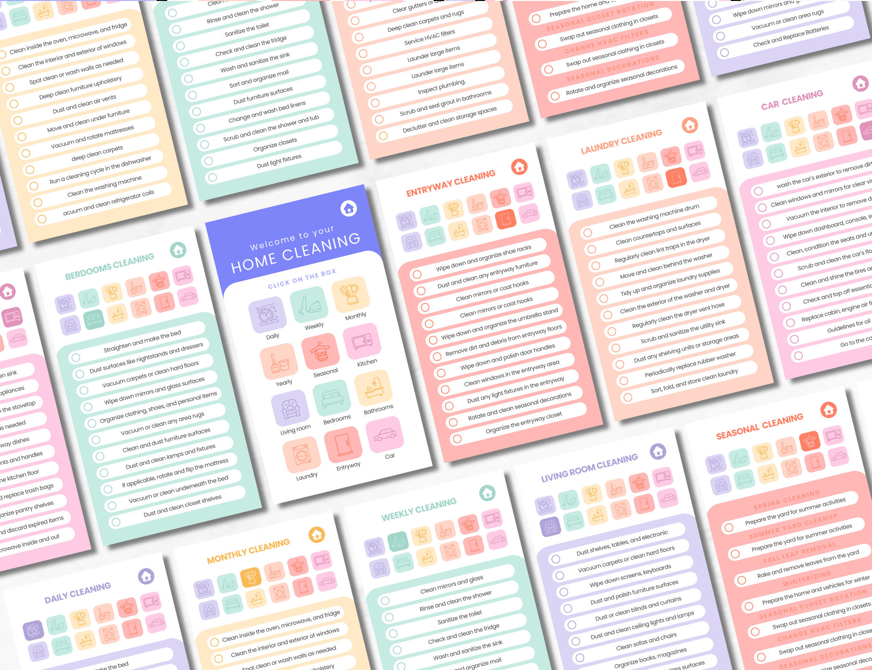 Digital Cleaning Schedule, Interactive Cleaning Checklist, Household ...