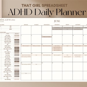 ADHD Planner That Girl | Google Sheets | Daily, Monthly ADHD Digital ...
