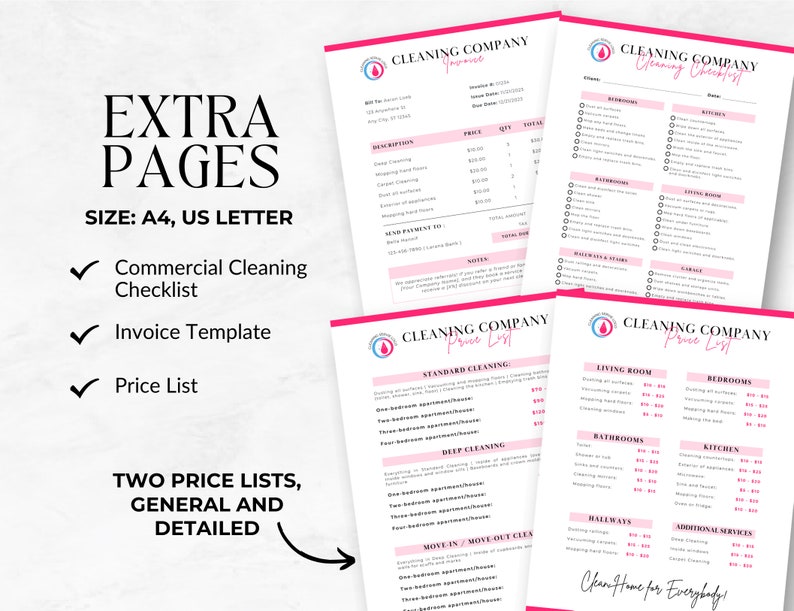 Cleaning Business Forms Bundle: Editable Contract, Checklist (canva ...