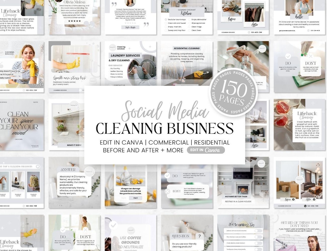 Cleaning Business Instagram Templates | 150 Cleaning Service Instagram ...