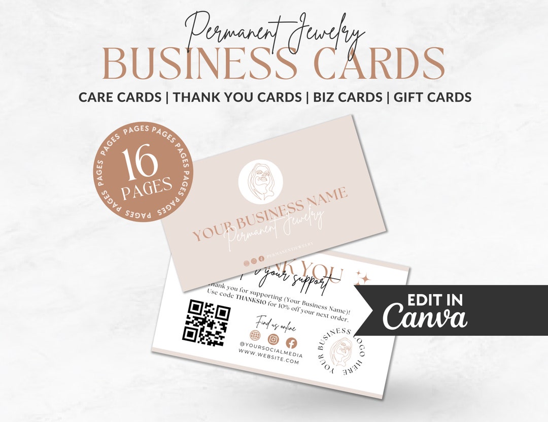 Permanent Jewelry Cards Bundle, Business Starter Kit, Permanent Jewelry ...
