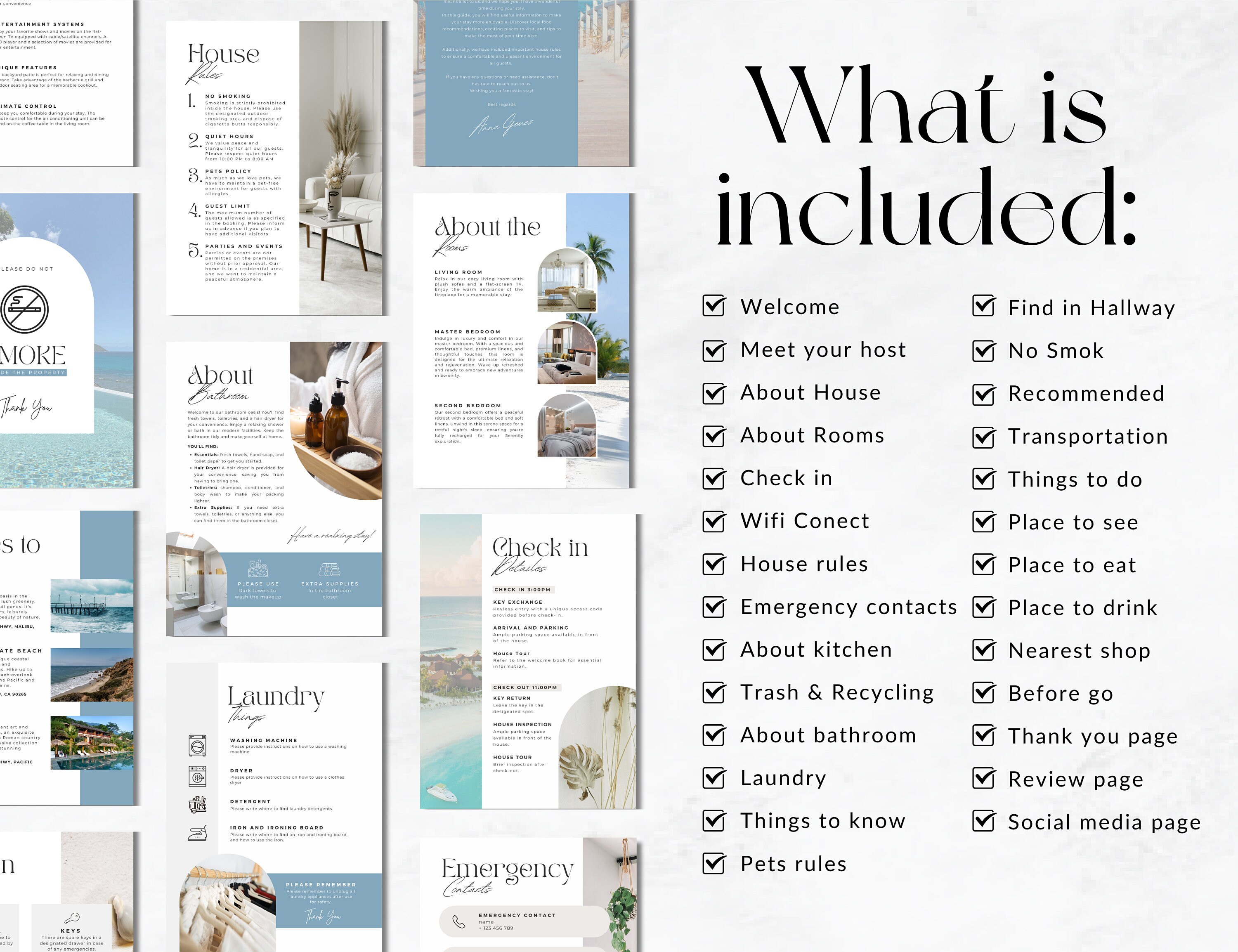 Airbnb Welcome Book Editable Airbnb Template Airbnb Host Bundle ...