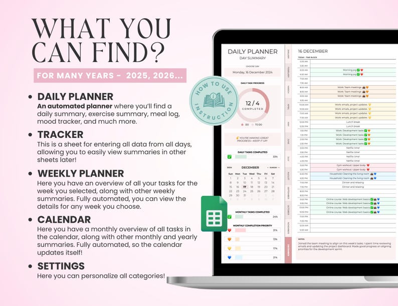 Ultimate Digital Planner: 2026 Google Sheets Task Tracker (PDF) - Etsy