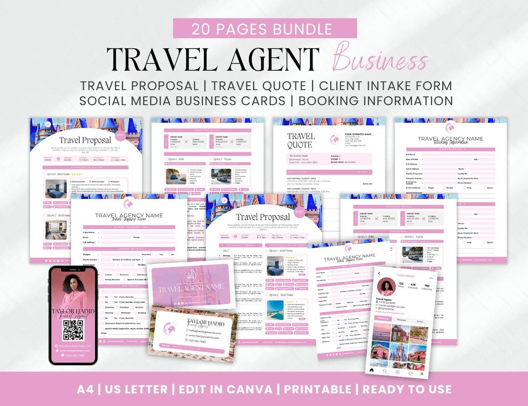 Travel Agent Forms Bundle, Travel Business Forms, Travel Inquiry ...