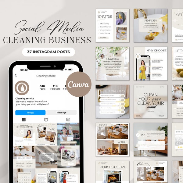 Cleaning Instagram Feed Template - Etsy