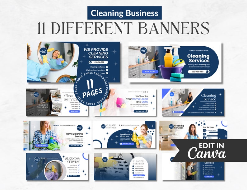 Facebook Banners for Cleaning Business, Facebook Cover, Branding Kit ...