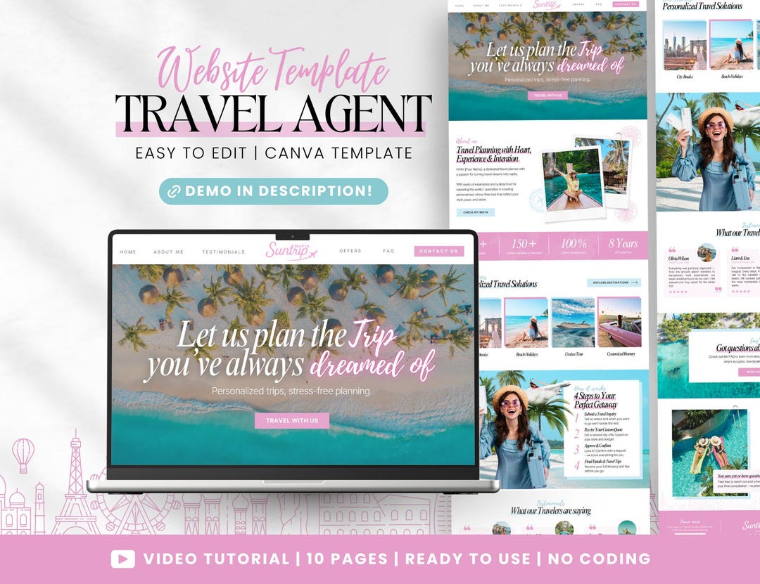 Travel Agent Website Template , Travel Agency Marketing, Travel Agency ...