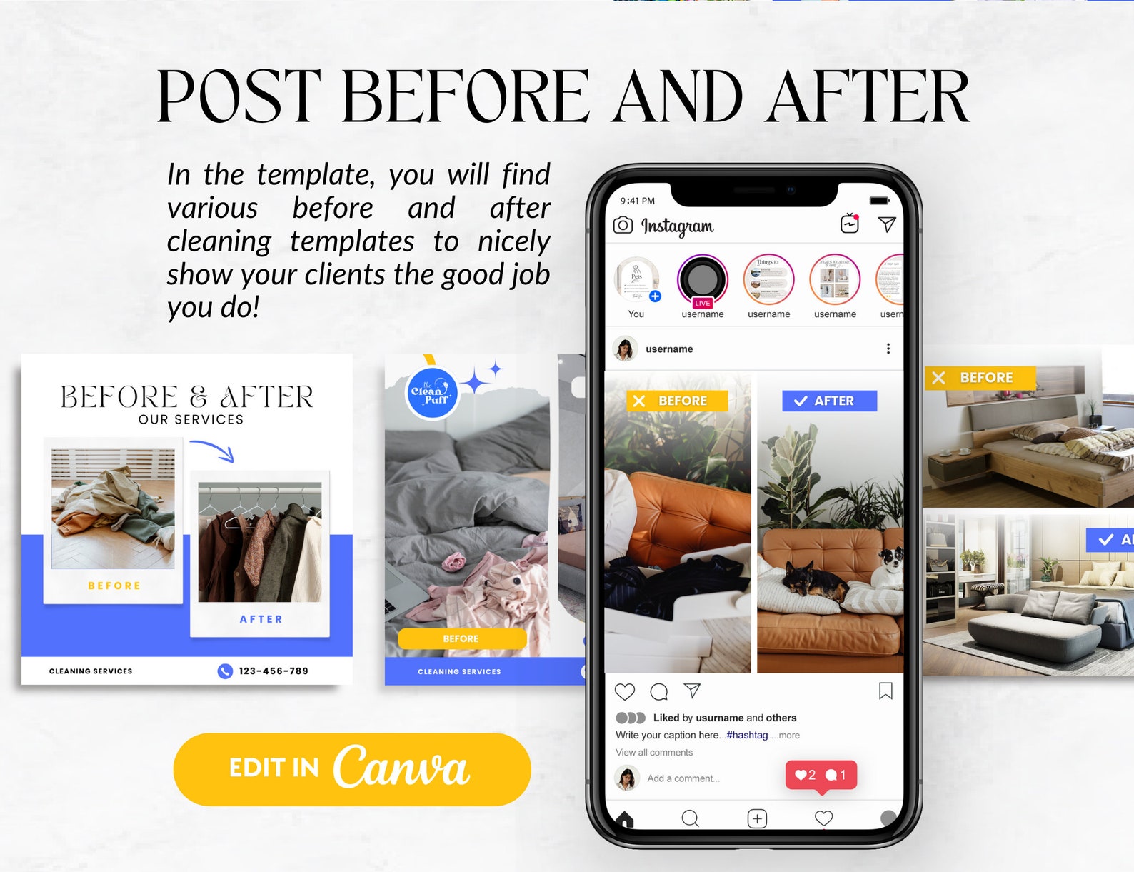 Cleaning Services Instagram Templates Cleaning Business Instagram Post ...