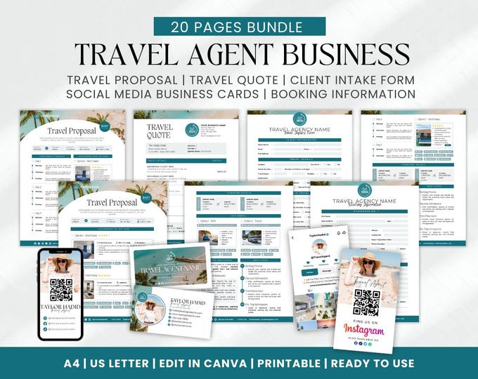 Travel Agent Intake and Quote Forms, Instant Download, Editable ...