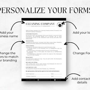 Cleaning Service Forms Bundle | Cleaning Intake Form | Cleaning Company ...