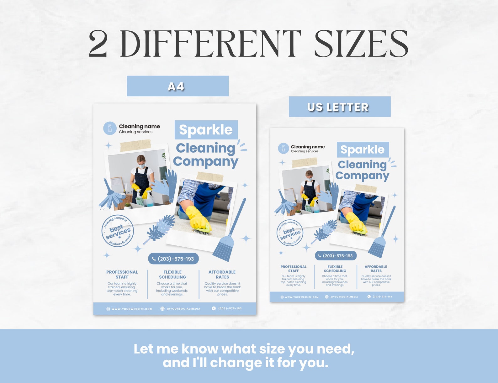 Cleaning Business Flyer Bundle: Editable Canva Templates (A4 & US ...