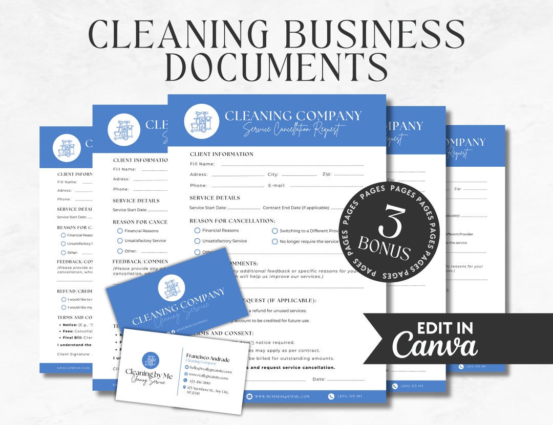 Cleaning Business Documents Template | Cleaning Contract Template ...
