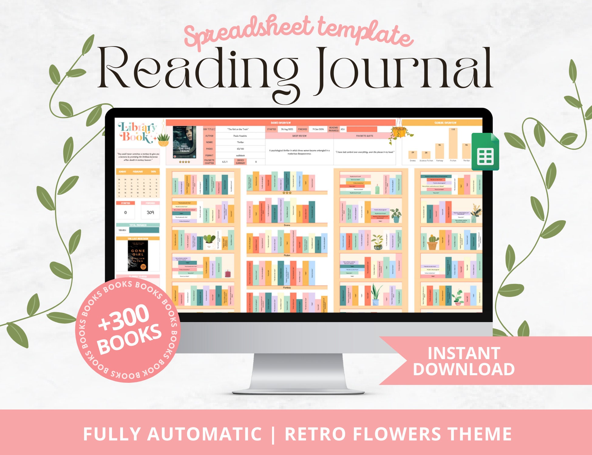 Book Tracker Spreadsheet Template Book Review Ultimate Reading Tracker ...