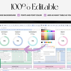 Deep Cleaning Checklist for Google Sheets, Weekly Cleaning Schedule ...