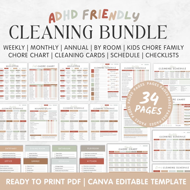 Cleaning Chore Cards - Etsy