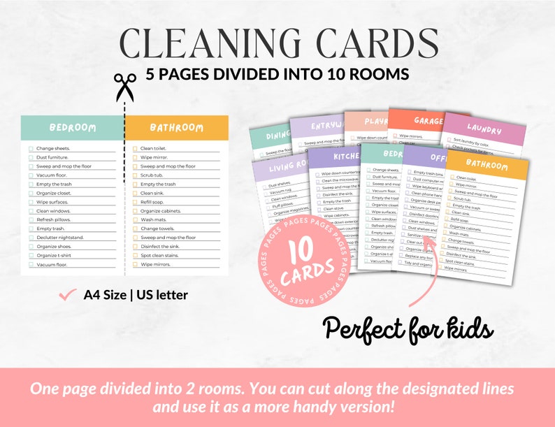 ADHD Cleaning Checklist Bundle, Weekly Monthly Cleaning Schedule ...
