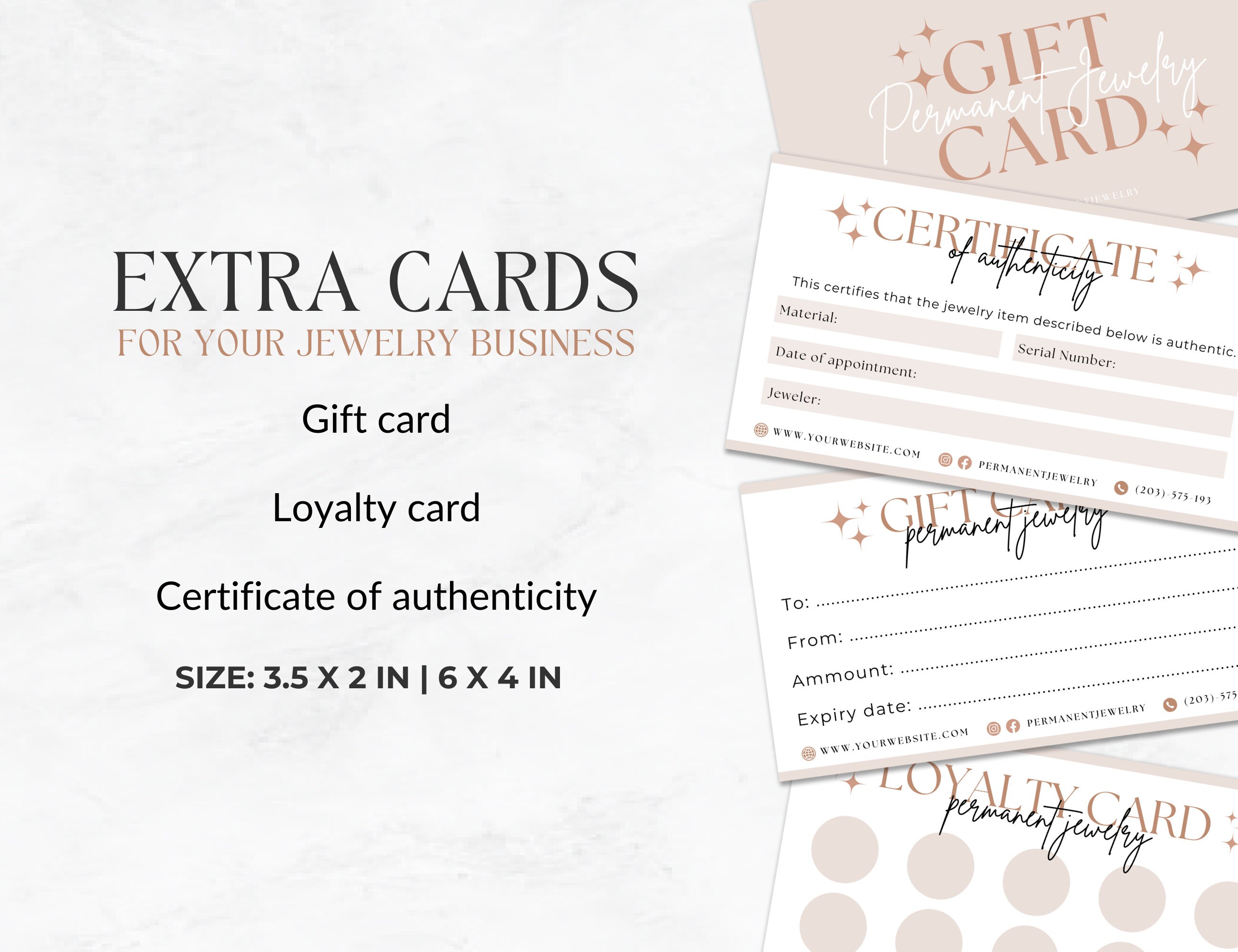 Permanent Jewelry Cards Bundle, Business Starter Kit, Permanent Jewelry ...