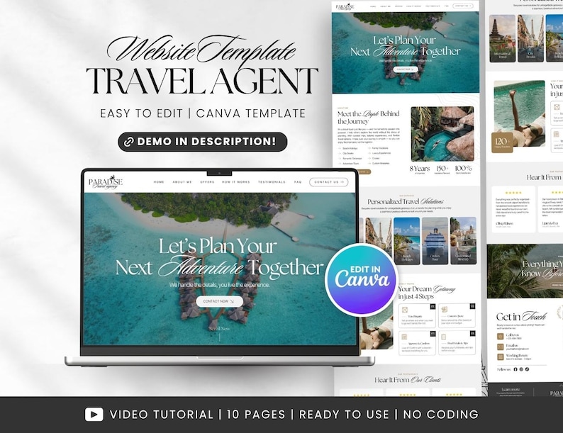 Travel Agent Website Template , Travel Agency Marketing, Travel Agency ...
