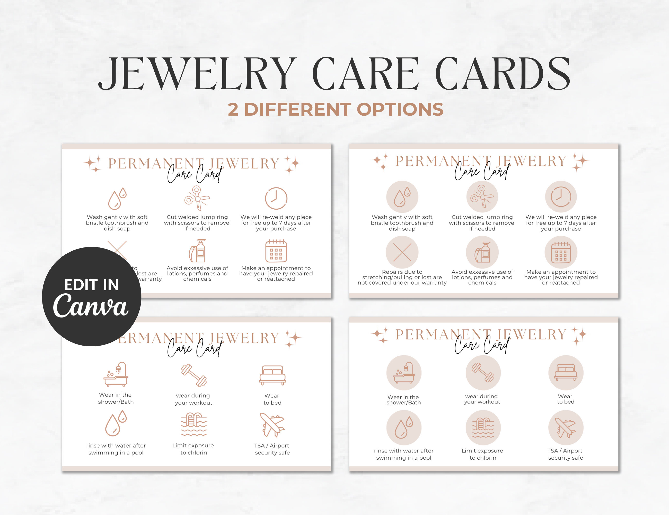Permanent Jewelry Cards Bundle, Business Starter Kit, Permanent Jewelry ...